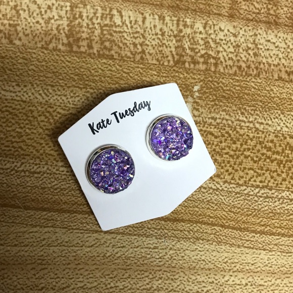 kate tuesday | Jewelry | Kate Tuesday Beautiful Gem Stone Stud Druzzy ...